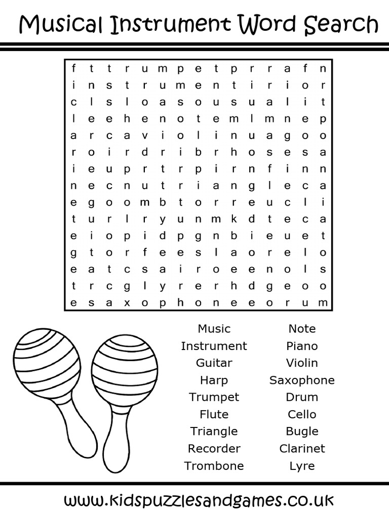 Musical Instrument Word Search | PDF