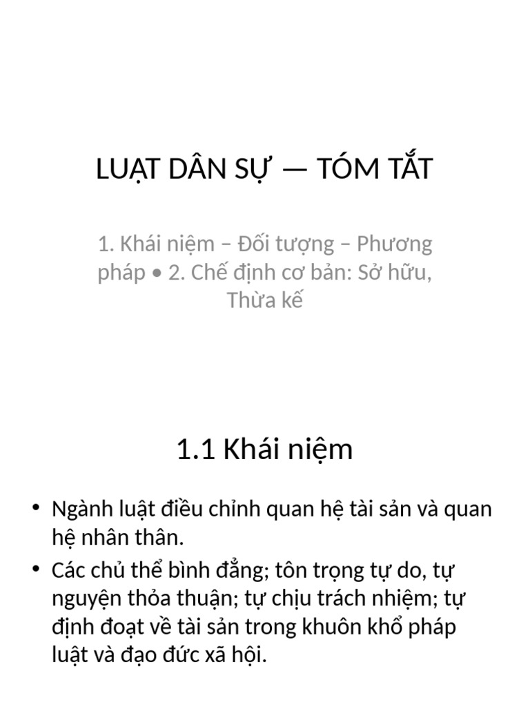 Luat Dan Su Tom Tat | PDF