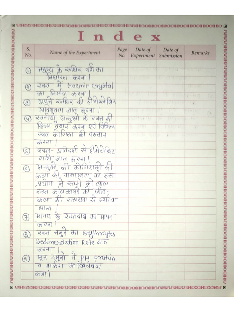 BSC Final Year Zoology Practical File | PDF