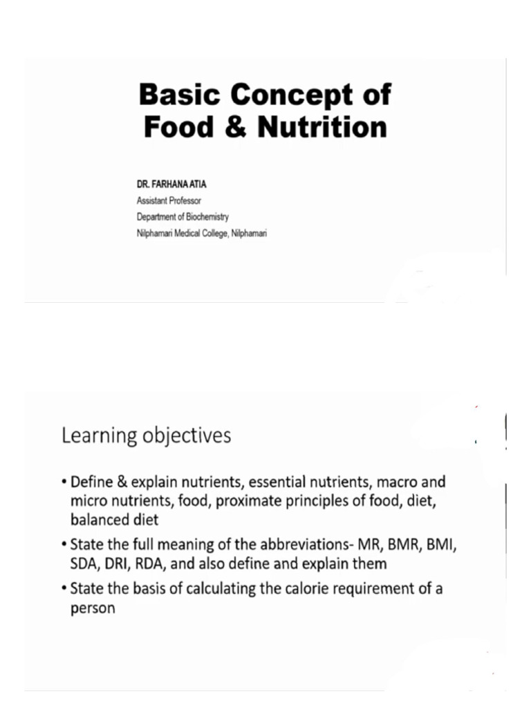 in Basic Concept of Food & Nutrition | PDF