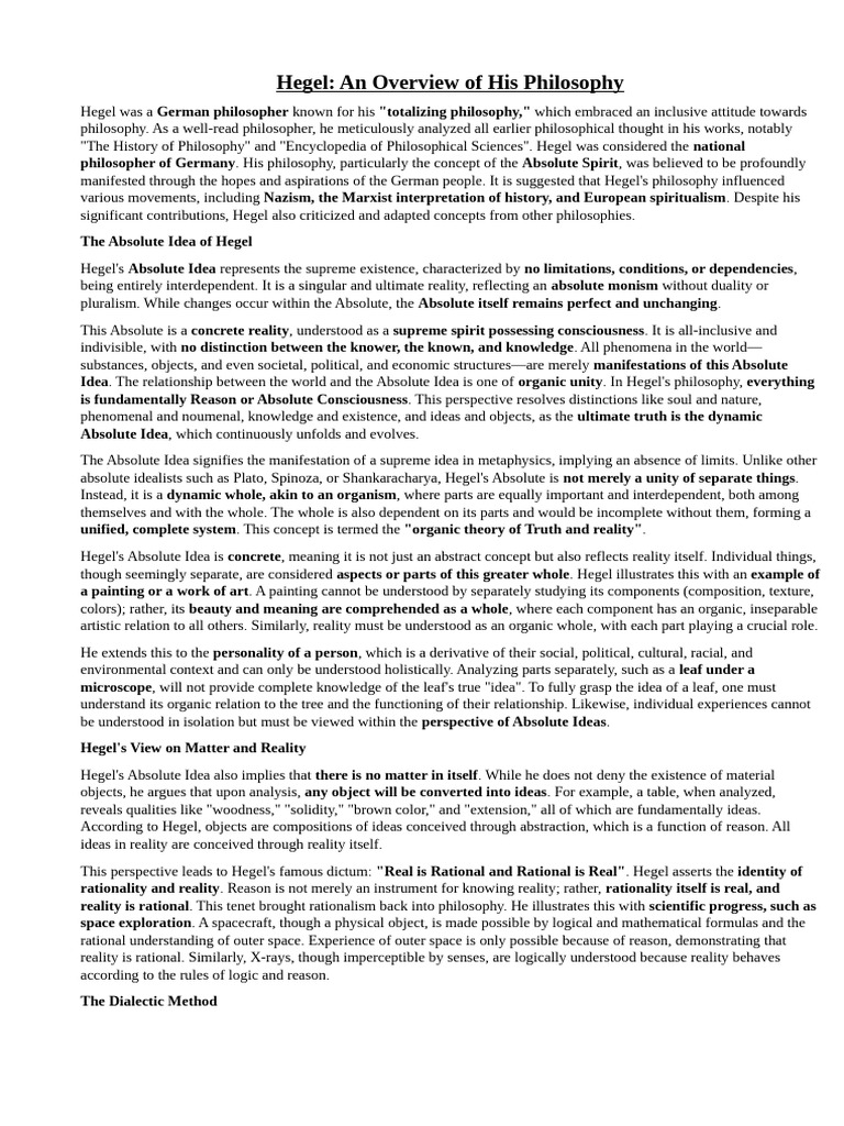 Hegal | PDF | Dialectic | Absolute (Philosophy)
