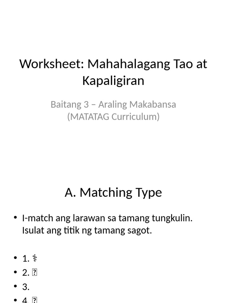 Makabansa 3 Worksheet | PDF