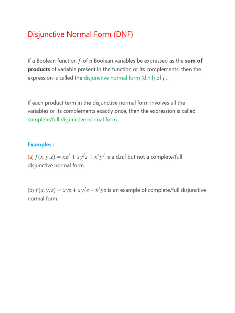 CNF DNF | PDF | Logic | Mathematics