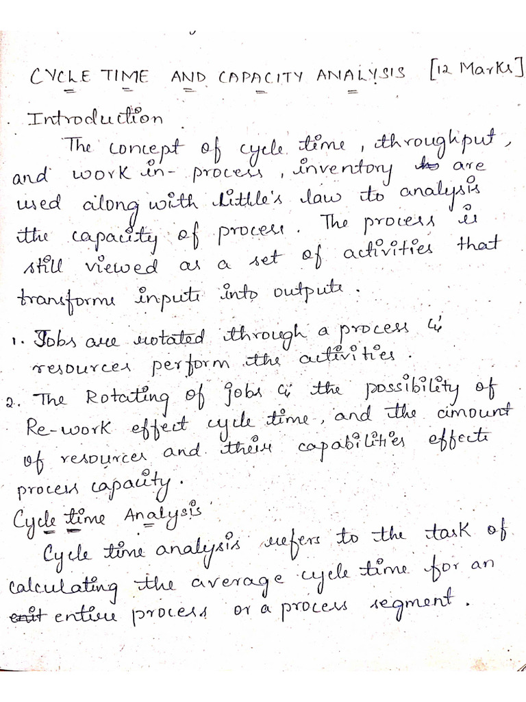Cycle Time Analysis (BPR) | PDF