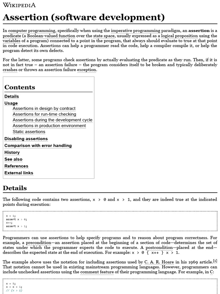 Understanding Assertions in Programming | PDF | Computer Engineering ...