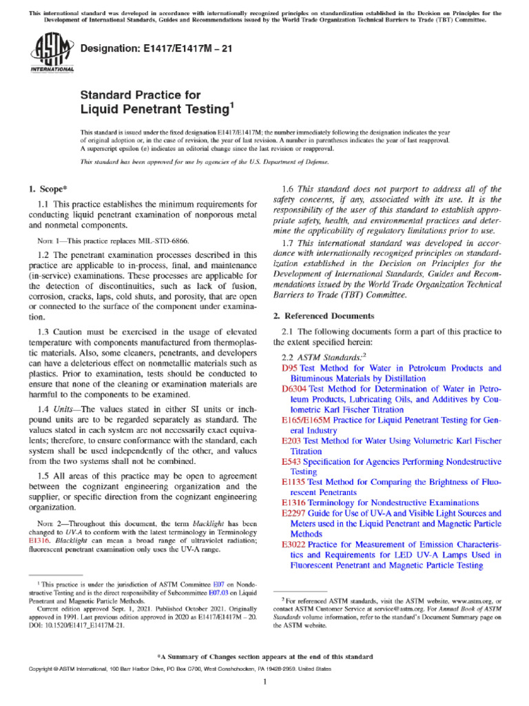 Astm E1417-21 | PDF