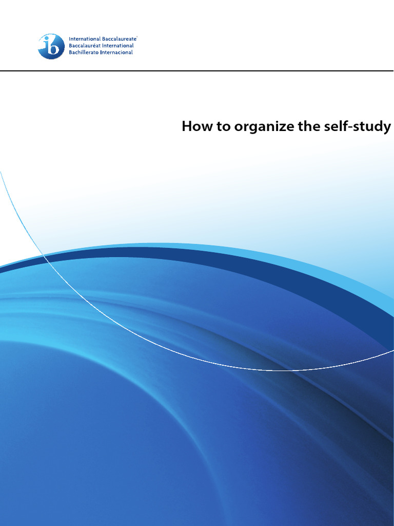 How to Organize the Self-study | PDF | Evaluation | Program Evaluation