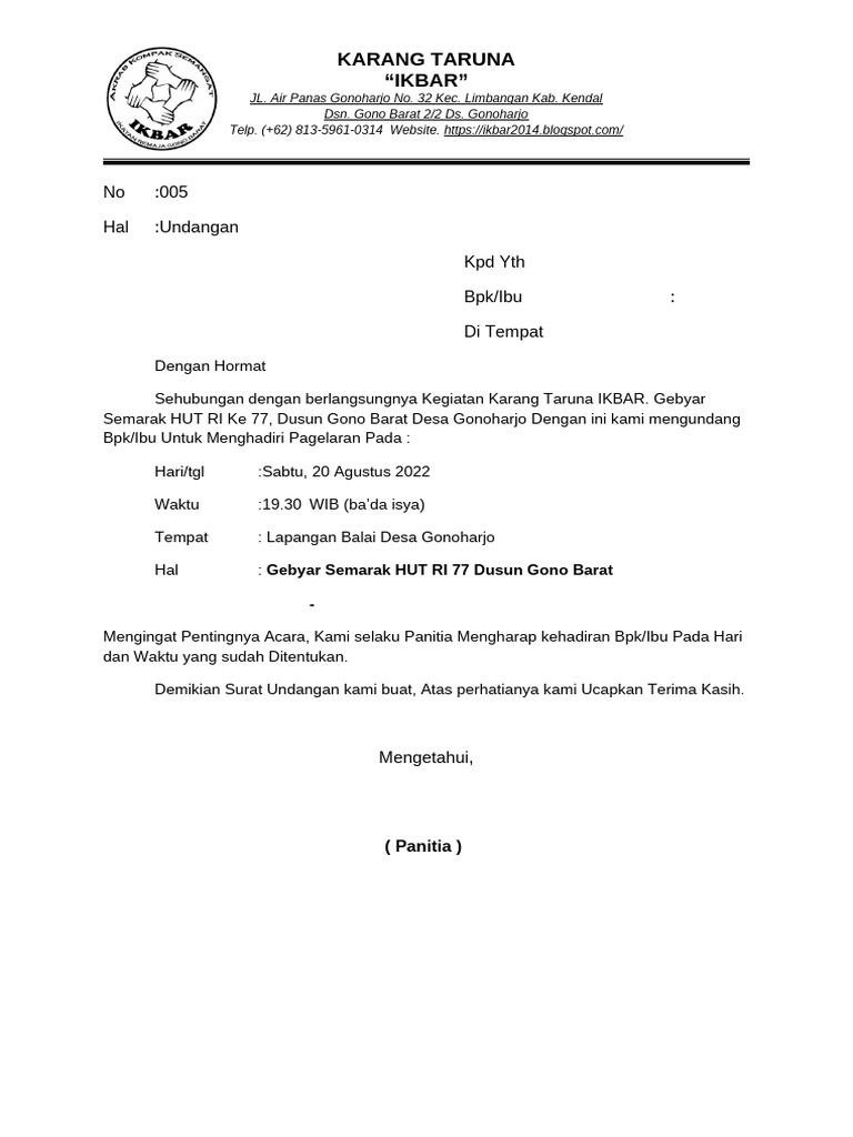 Undangan Hut Ri | PDF