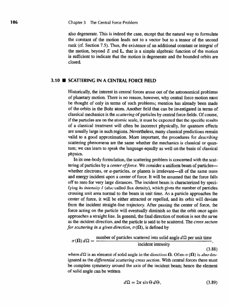 Central Force Scattering Dynamics | PDF | Cross Section (Physics ...
