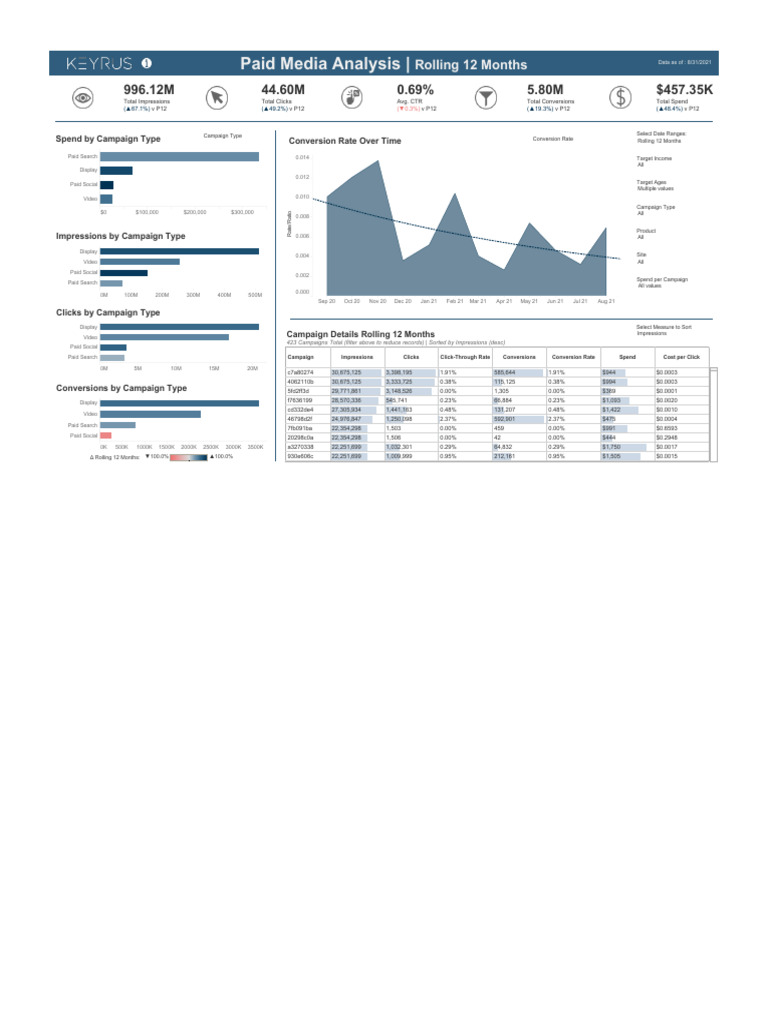 Paid Media Performance Overview | PDF | Digital Marketing | Online ...