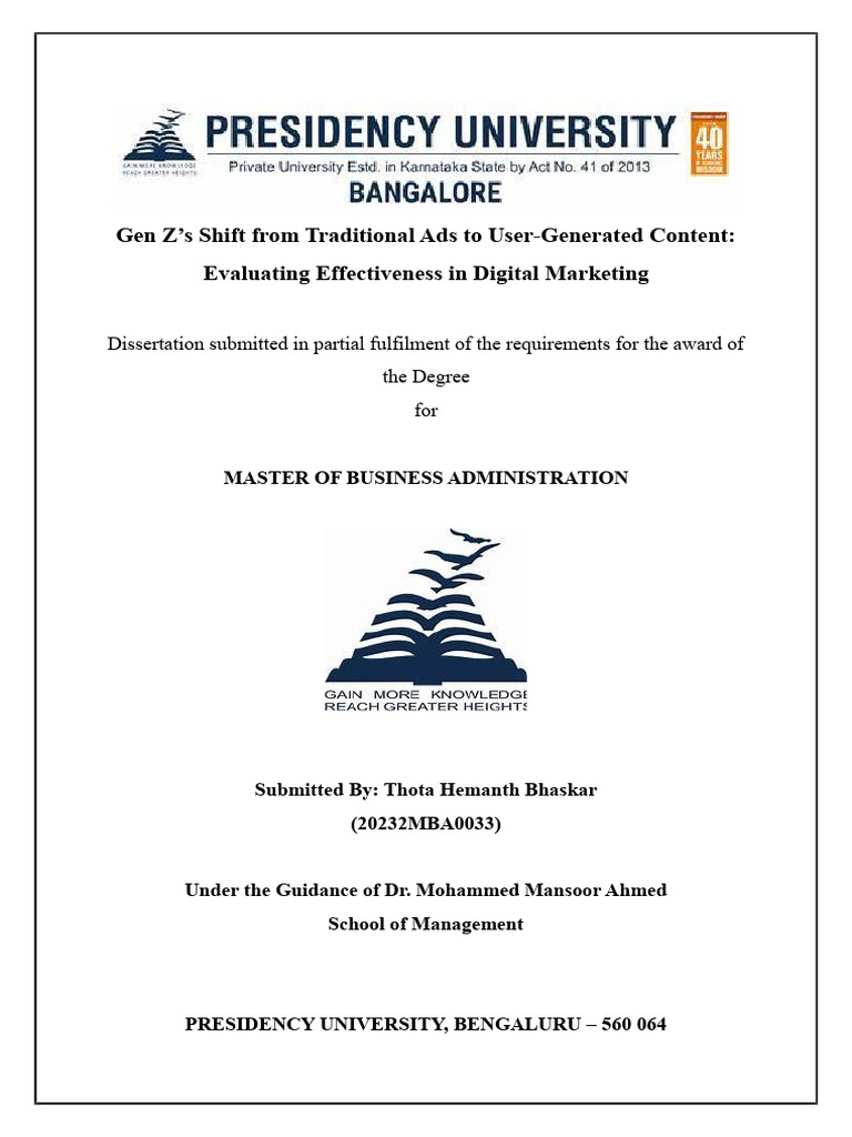 Dissertation Final Project (20232MDM0033) | PDF | Brand | Marketing