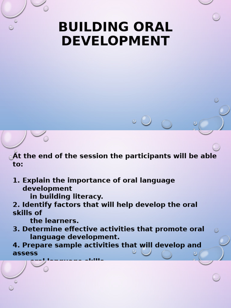 Enhancing Oral Language for Literacy | PDF | Reading Comprehension ...
