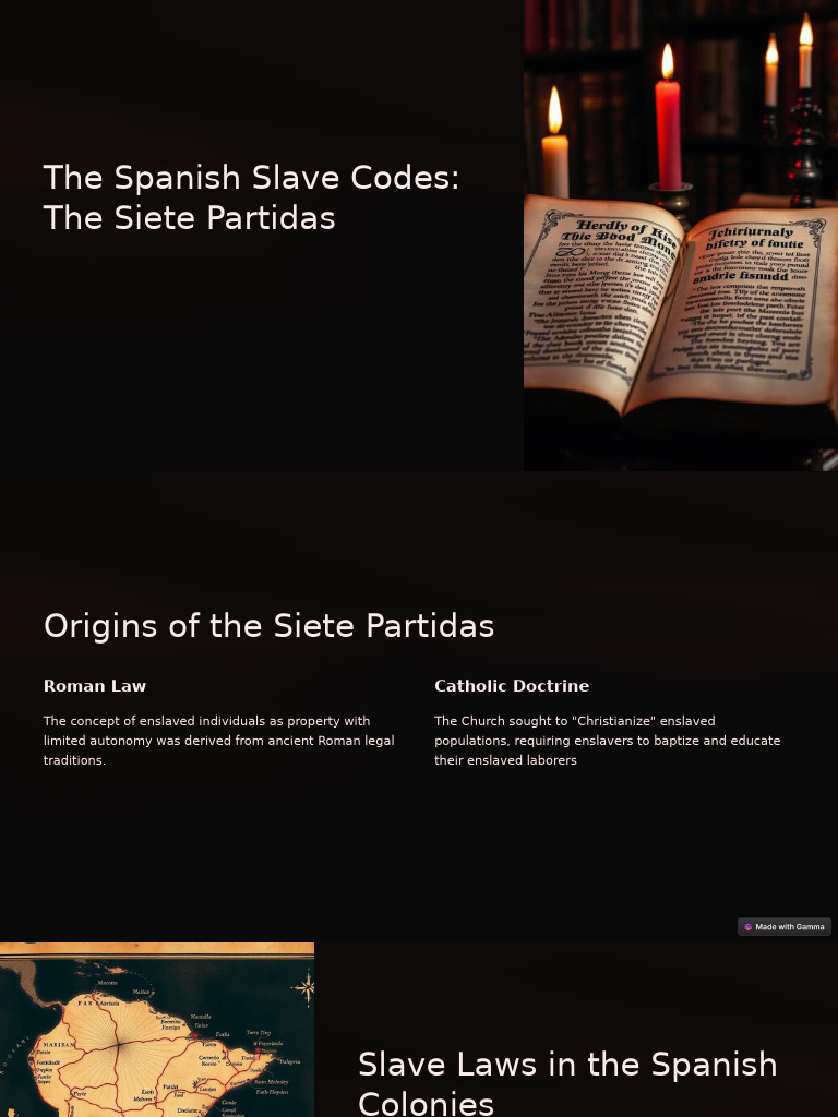 The Spanish Slave Codes The Siete Partidas | PDF | Slavery | Spanish Empire