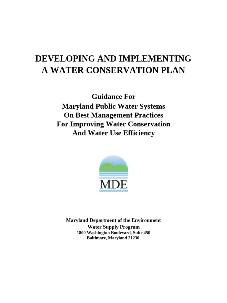 Developing and Implementing A Water Conservation Plan | PDF | Water ...