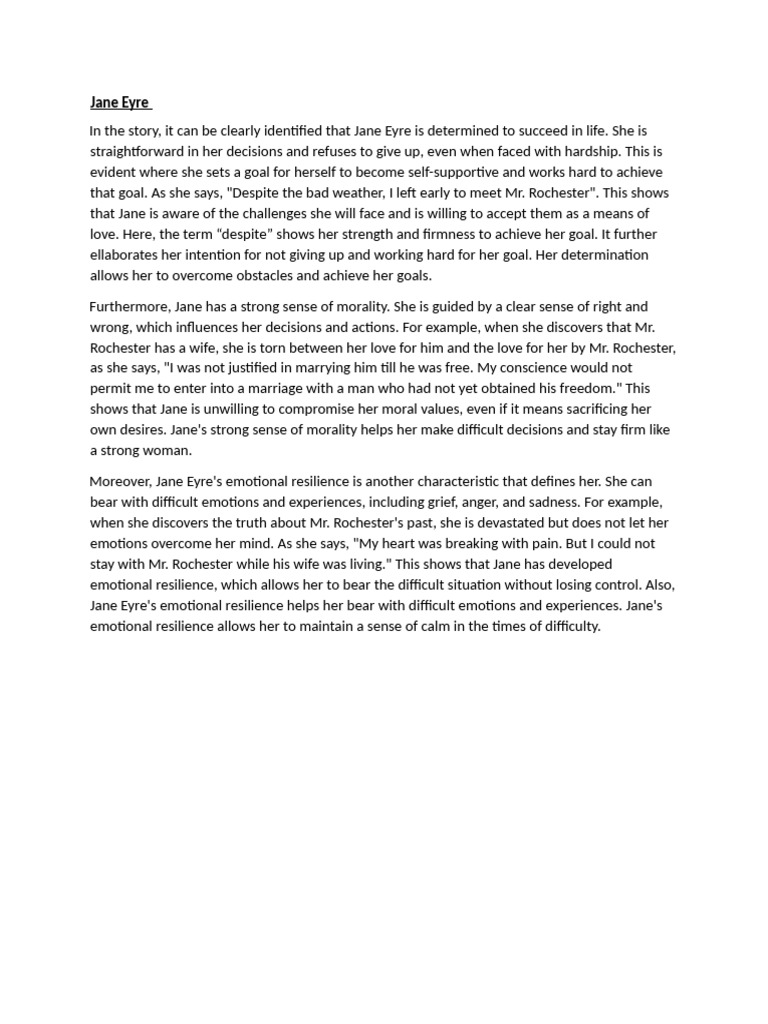 Jane Eyre Answer | PDF