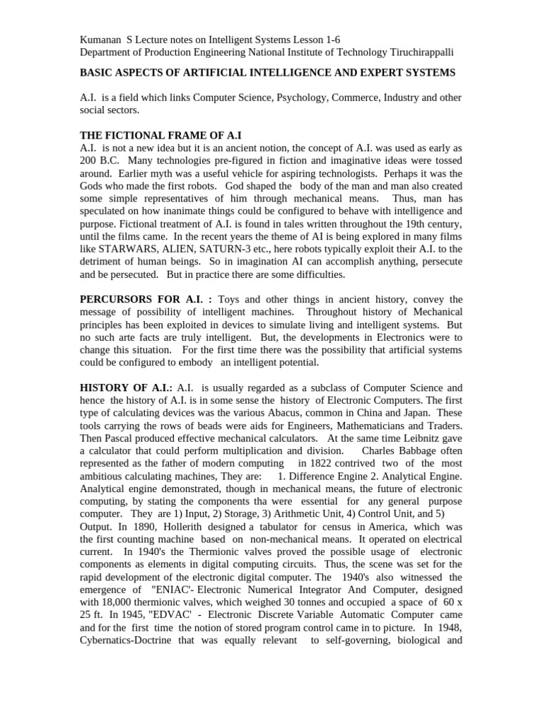 Overview of Artificial Intelligence Concepts | PDF | Artificial ...