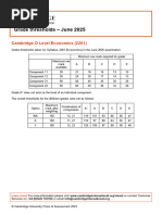 IGCSE Economics Grade Thresholds 2025 | PDF