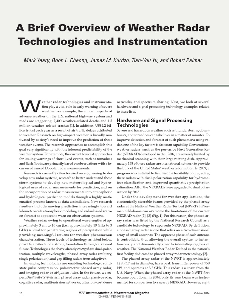 Overview of Weather Radar... - Overview | PDF | Radar | Refractive Index
