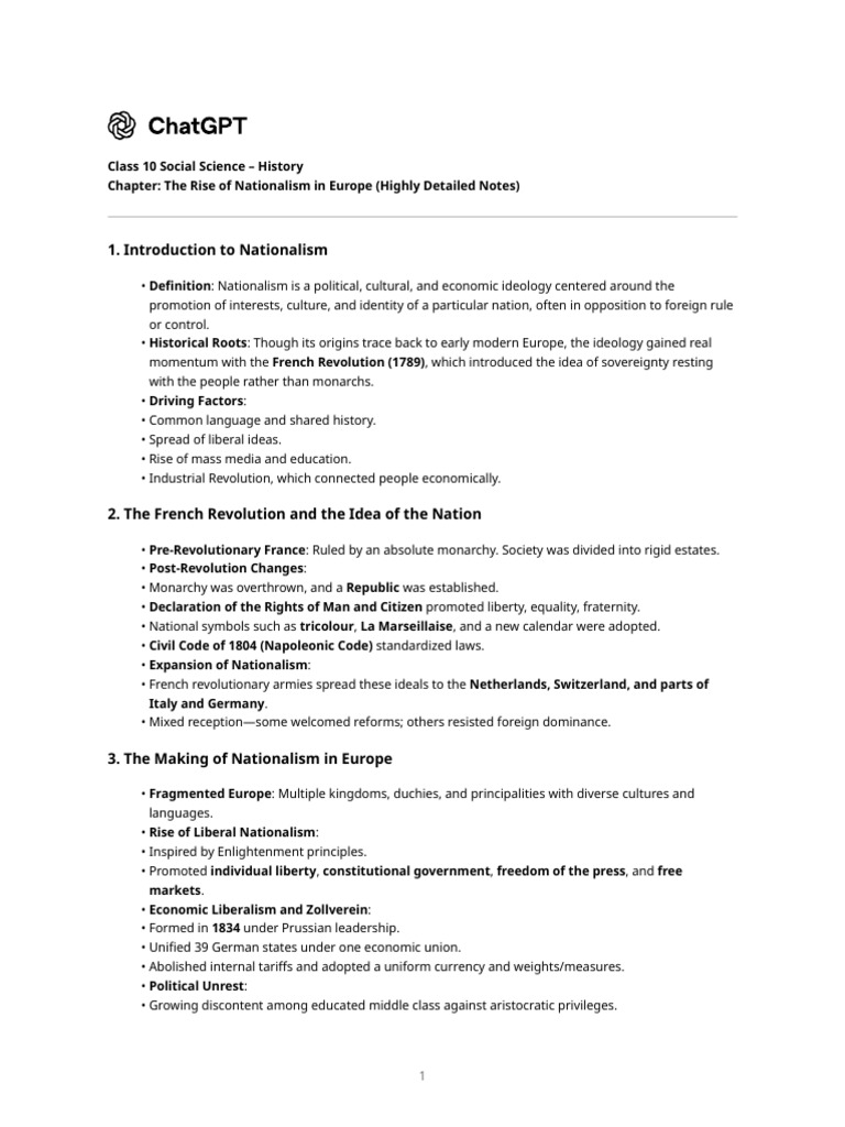 Nationalism in Europe: Key Historical Insights | PDF | Nationalism ...