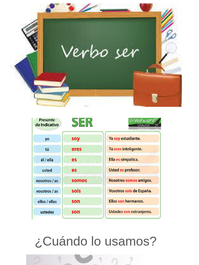 Uso del verbo "ser" en español | PDF