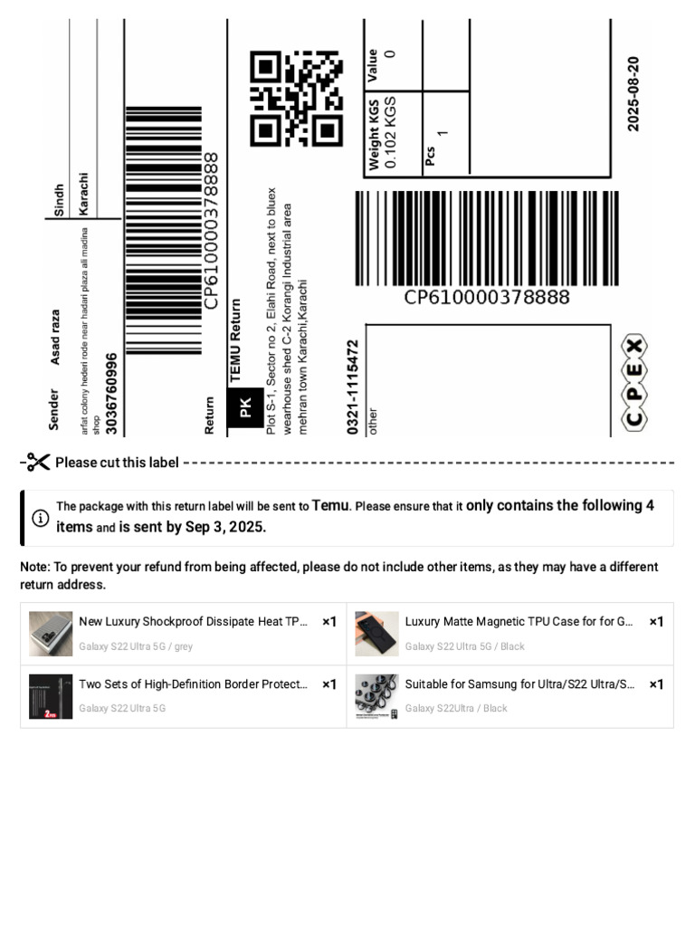 Return Instructions for Galaxy S22 Ultra Items | PDF