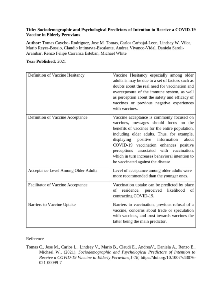 25 26 27 Synthesis Matrix | PDF | Vaccines | Vaccination