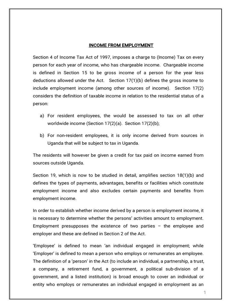 Understanding Employment Income Taxation | PDF