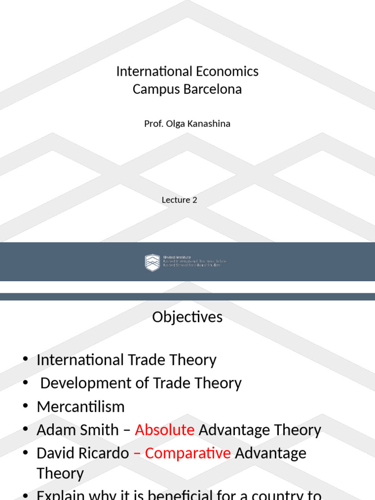 UIBS Absolute and Comparative Theory L - 2.1 | PDF | Mercantilism ...