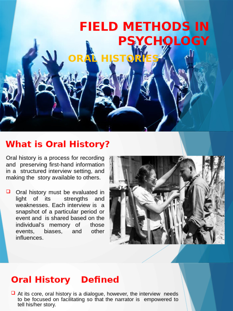 Oral History Methods in Psychology | PDF | Oral History | Interview