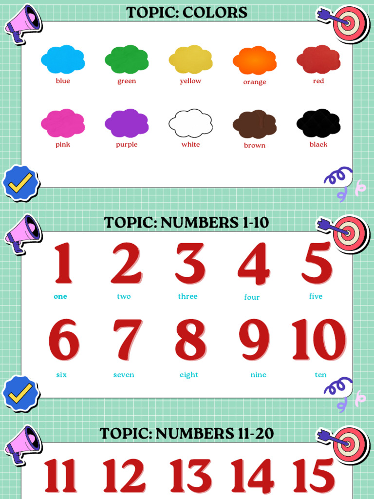 Colors, Numbers, Shapes, and Toys Guide | PDF