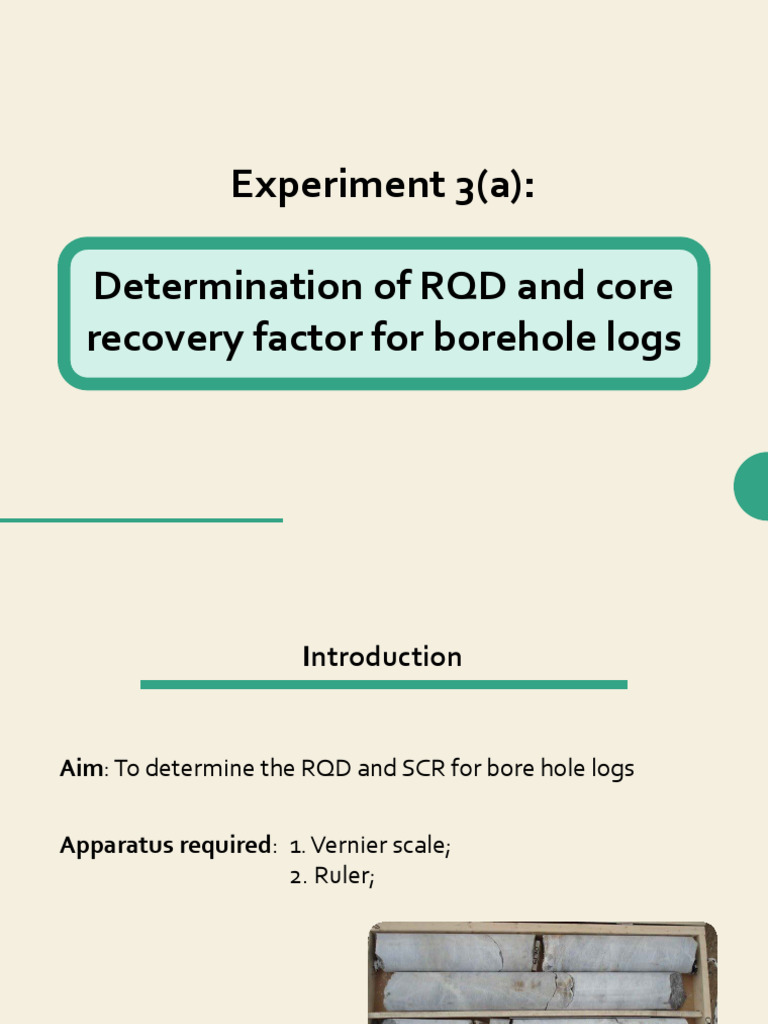 Experiment 3 (A) - RQD and Core Recovery | PDF