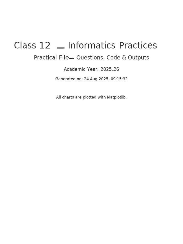 Class12 IP Practical Solutions | PDF | Data Management Software