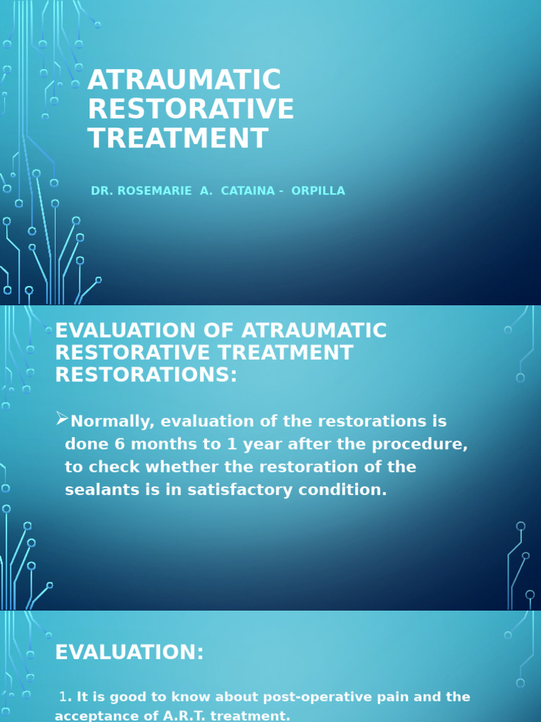 Atraumatic Restorative Treatment (ART) | PDF | Human Tooth | Health ...