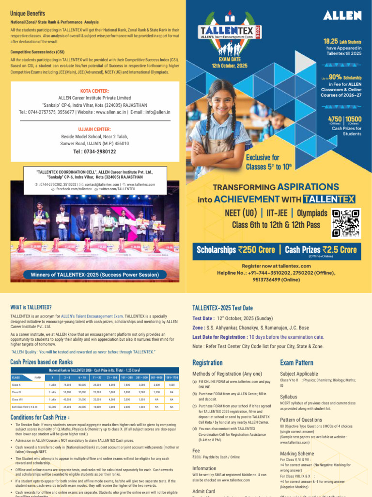 TALLENTEX 2026 Results & Scholarships Guide | PDF | University And ...