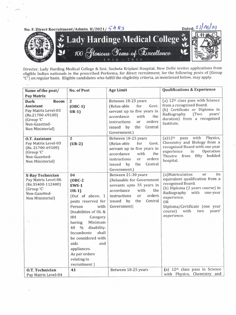 Lady Harding Vacency | PDF