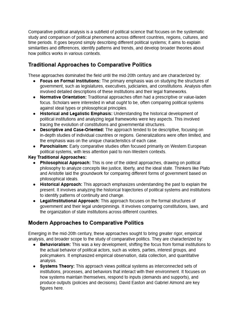 What Is Mean by Comparative Political Analysis Dis... | PDF ...