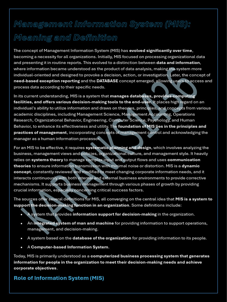 Management Information System | PDF | System | Decision Making