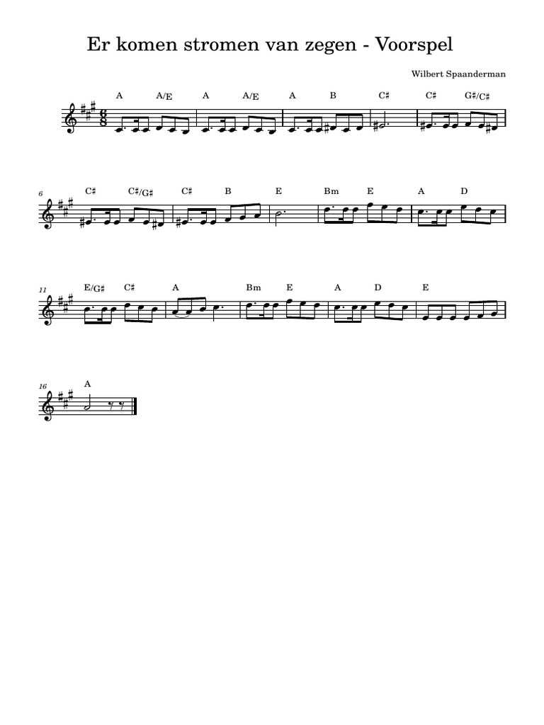 Er Komen Stromen van Zegen - Muziek | PDF