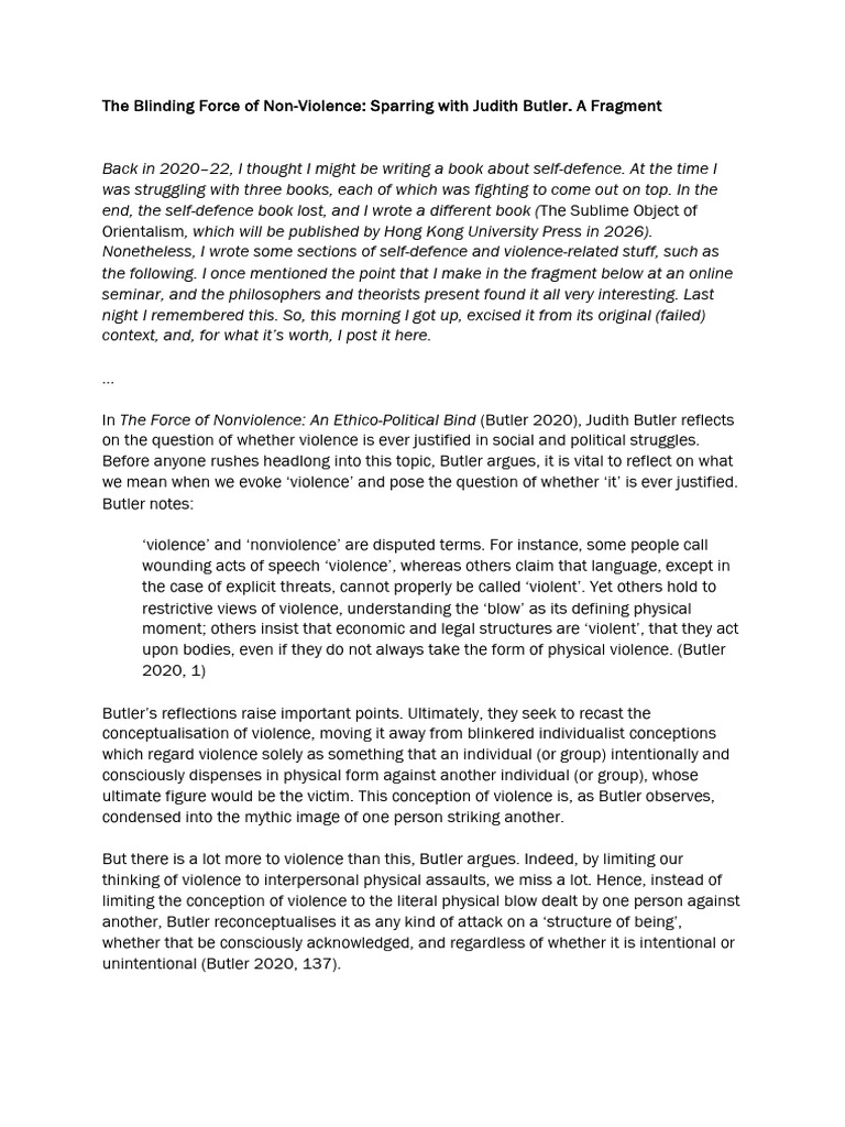Nonviolence and the Concept of Violence | PDF | Violence | Deconstruction