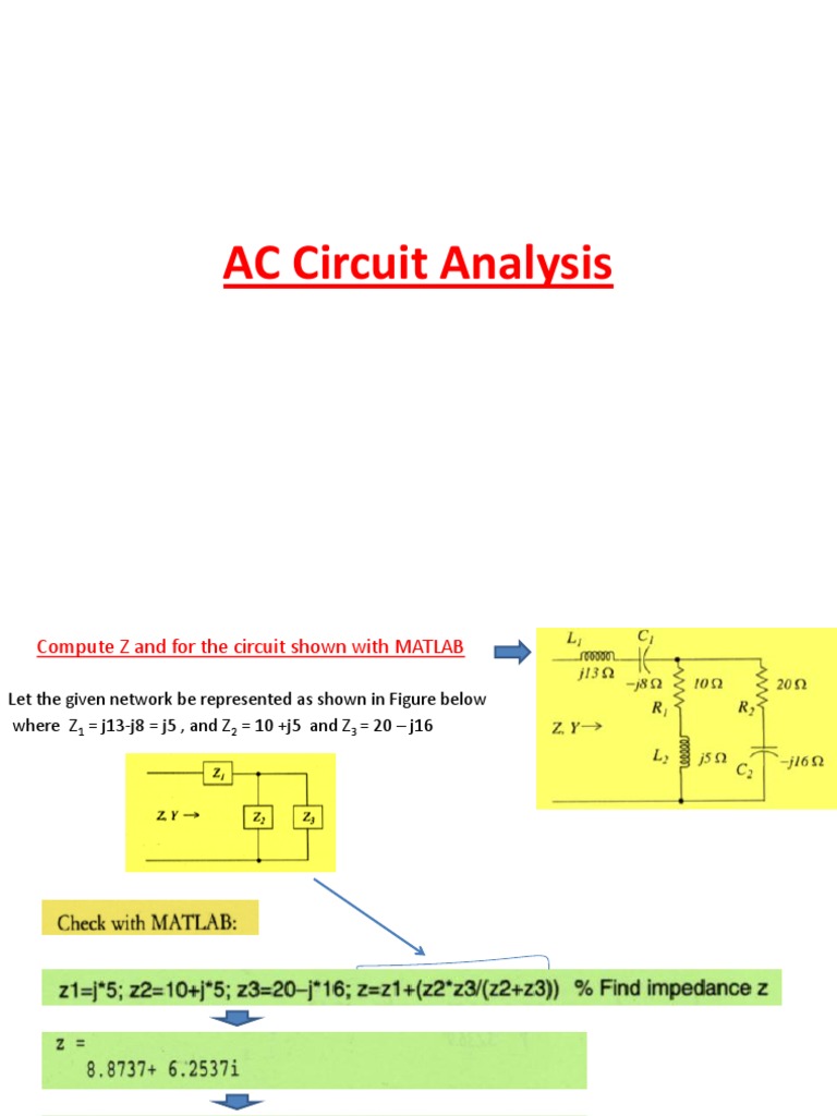 AC Circuit Analysis with MATLAB | PDF | Electrical Network | Transformer