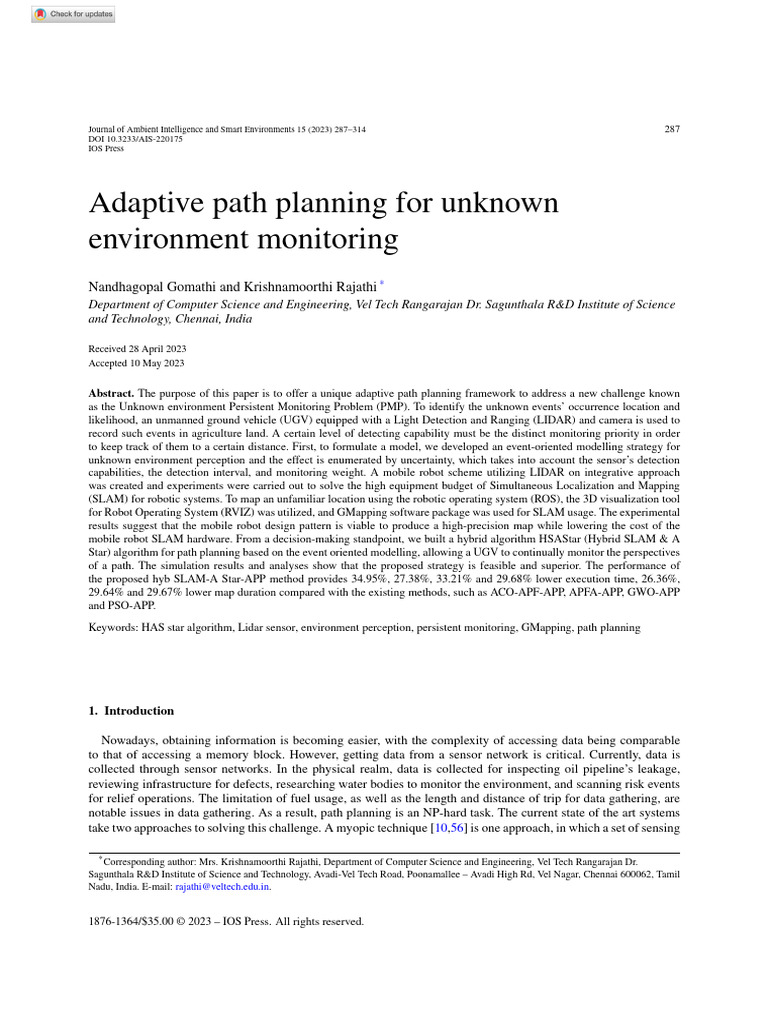 Adaptive Path Planning for UGVs | PDF | Machine Learning | Mathematical ...