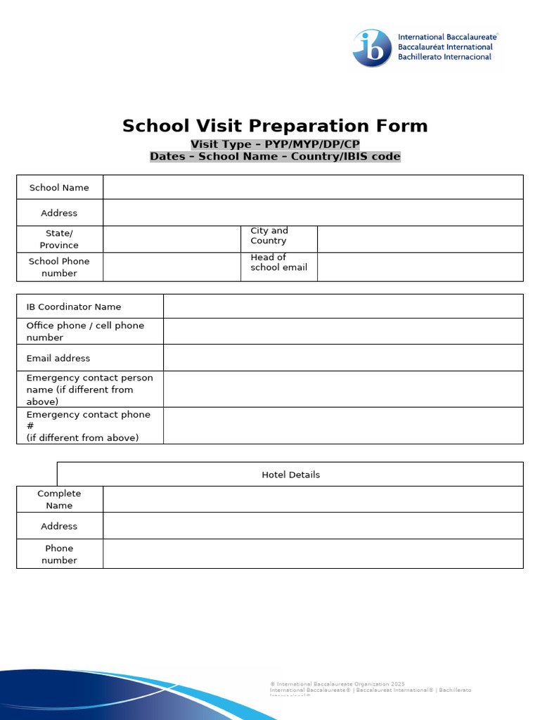 School Visit Preparation Checklist | PDF
