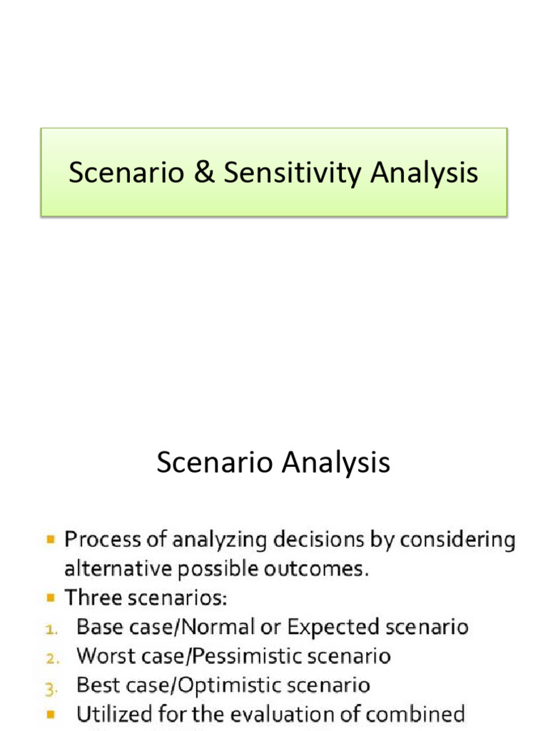 Scenario and Sensitivity Analysis Guide | PDF | Internal Rate Of Return ...