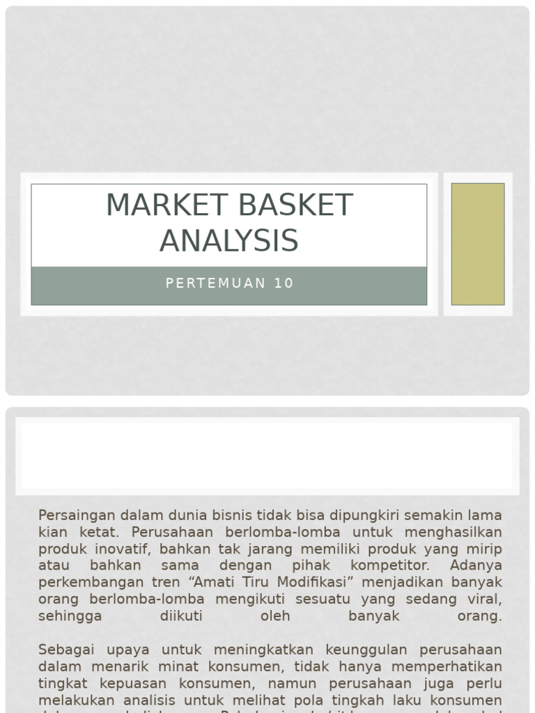 Pertemuan 10 Market Basket Analysis | PDF
