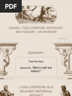 Lecture Note Lesson 1 Mythology and Folklore | PDF | Folklore ...