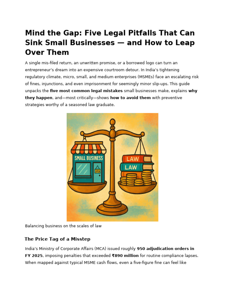 Avoid Legal Pitfalls for Small Businesses | PDF | Intellectual Property ...