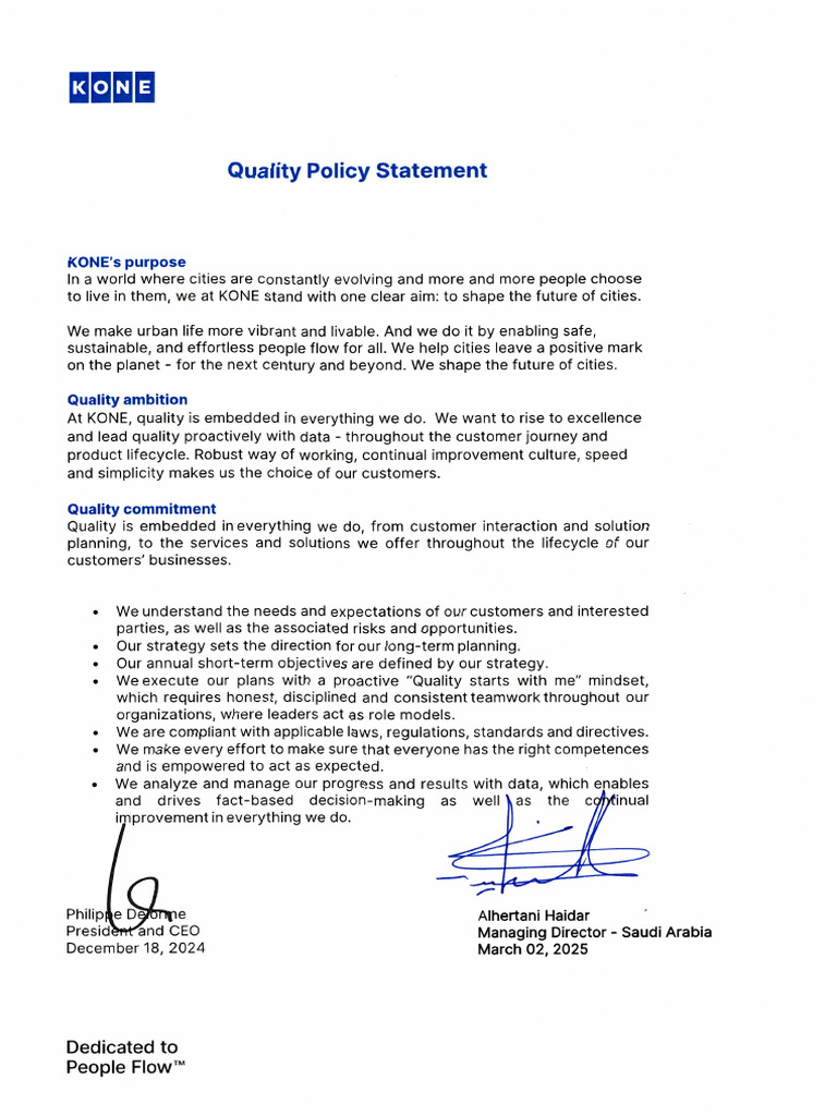 Quality Policy Updated | PDF