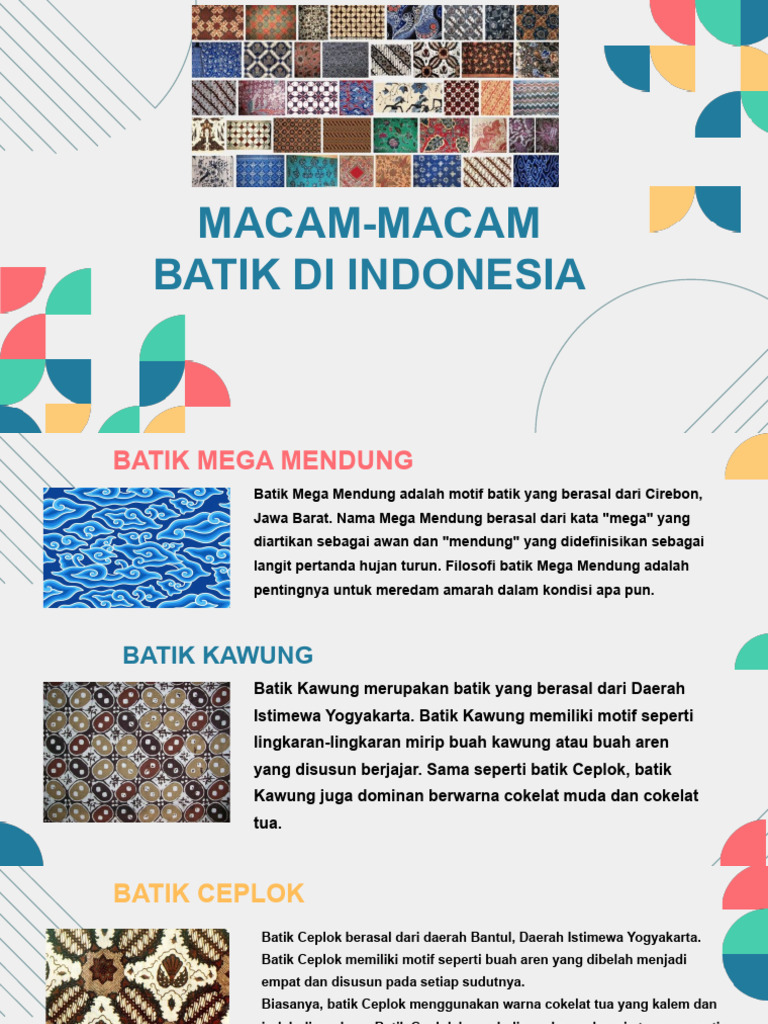 MACAM-MACAM MOTIF BATIK DI INDONESIA.pptx | PDF