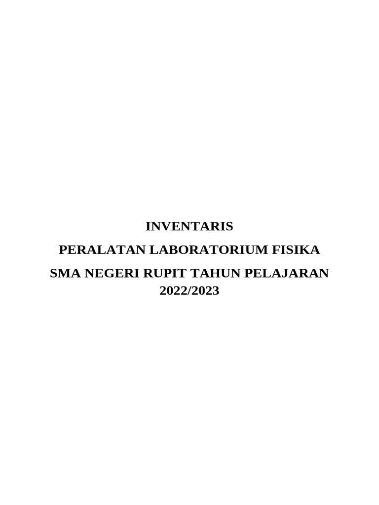 Inventaris Alat Fisika | PDF