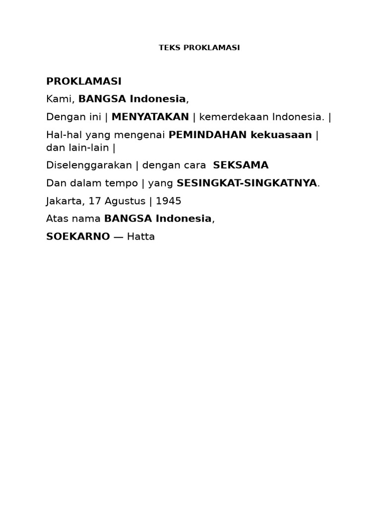 Proklamasi Kemerdekaan Indonesia 1945 | PDF
